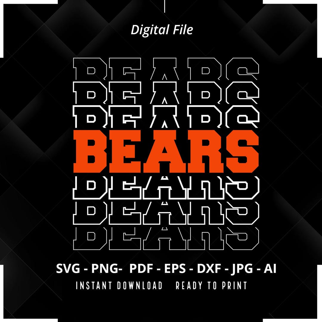 Bears SVG PNG, Stacked Bears Svg, Team Mascot, Bears Mascot Svg, School ...