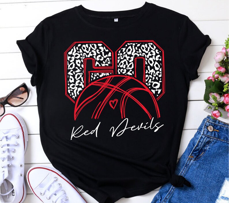 Go Red Devils Basketball Svgred Devils Svggo Leopard Red - Etsy