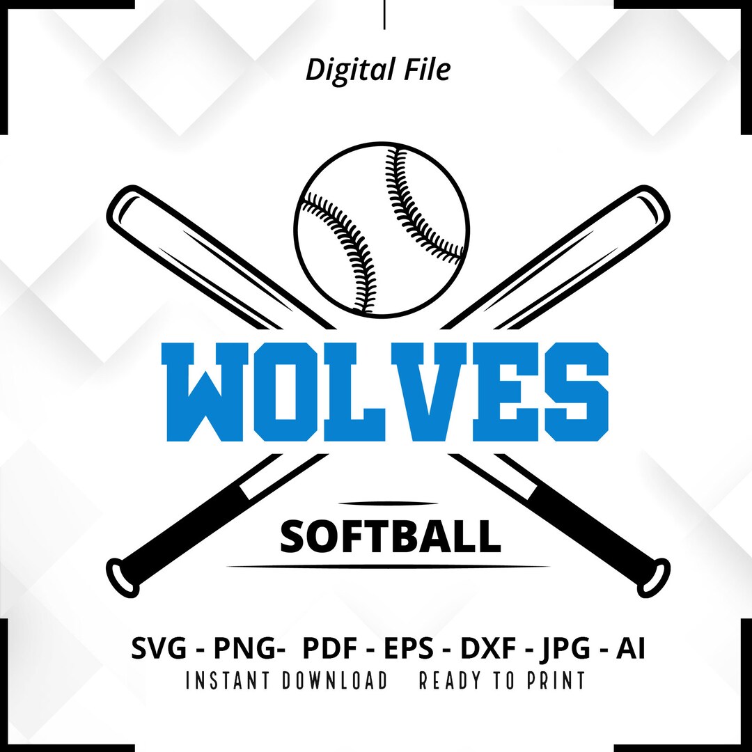 Wolves Softball SVG PNG, Wolves Svg, Softball Svg, Wolves Shirt Svg ...