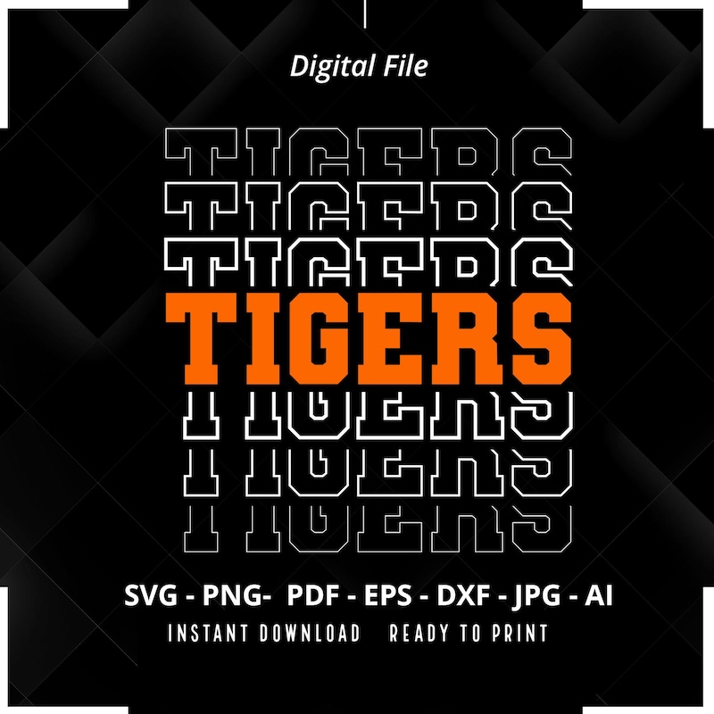 Tiger Font Svg - Etsy