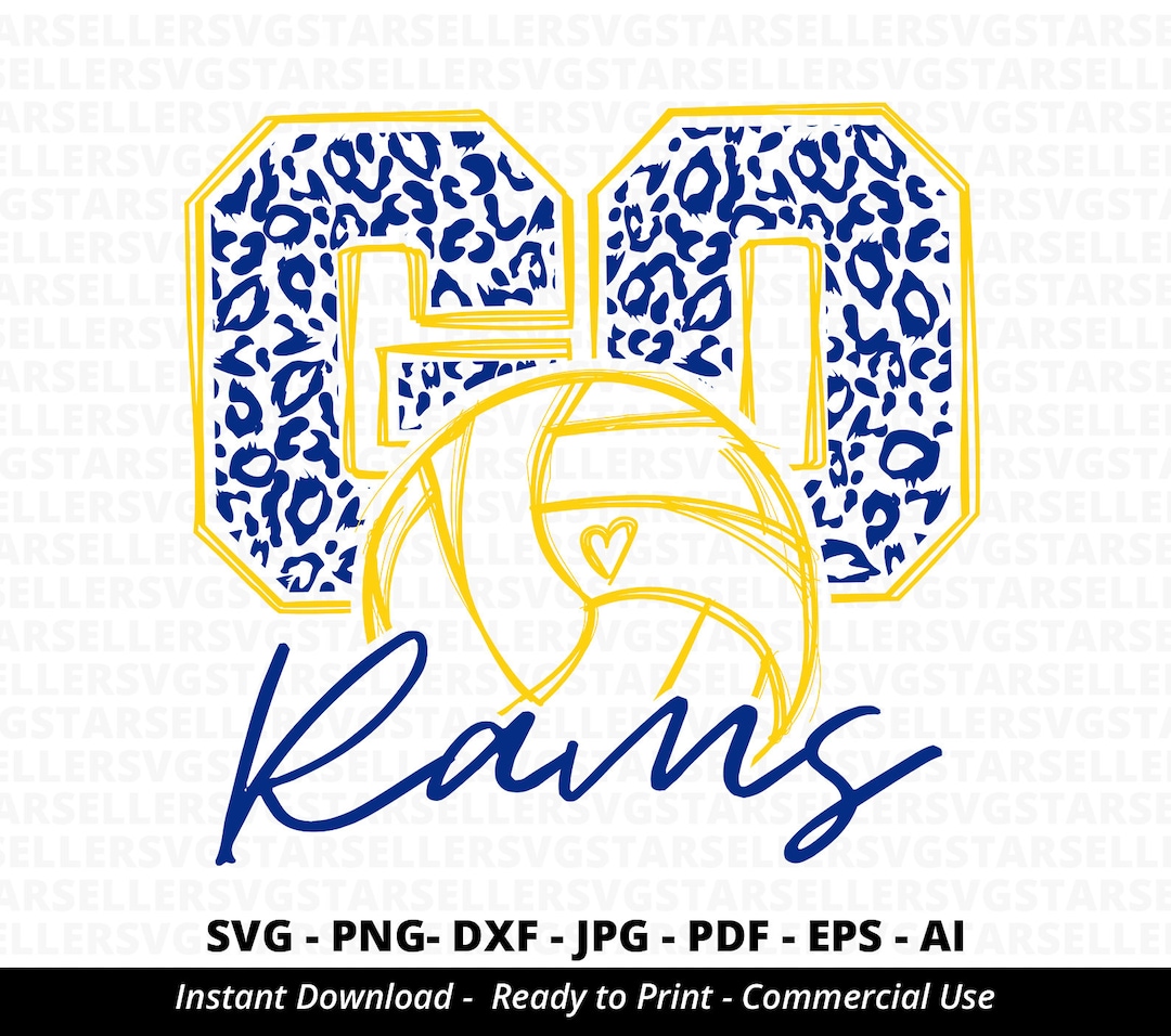 Go Rams Volleyball Svg,leopard Rams Svg,volleyball Mom Svg,rams Svg ...
