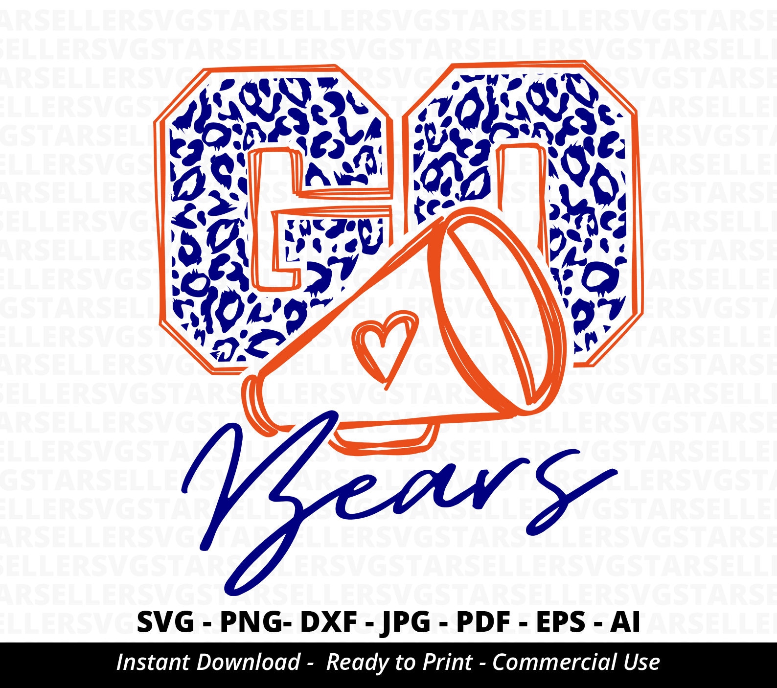 Go Bears Leopard Svgbears Cheer Svgbears Mascotbears - Etsy