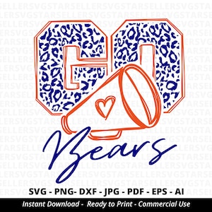 Go Bears Leopard Svg,bears Cheer Svg,bears Mascot,bears Svg,cheer ...