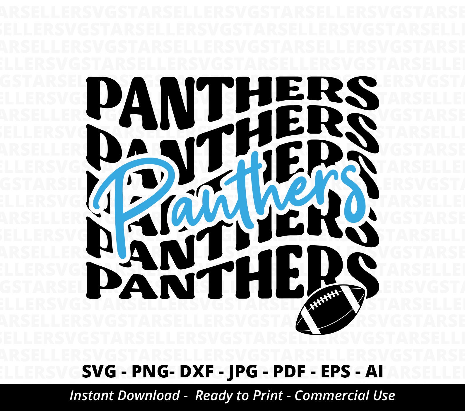 Panthers Svgpanthers Stacked Svgteam Mascotschool Team Svg - Etsy