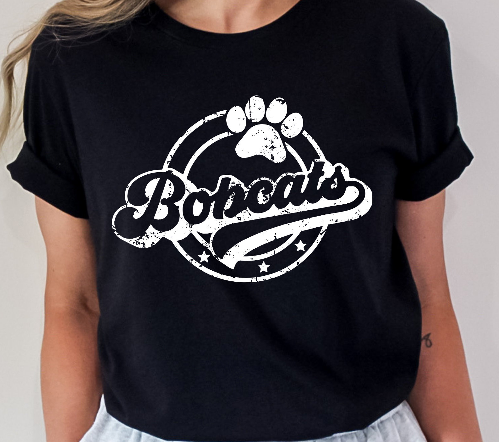Retro Bobcats Mascot SVG, Bobcats Paw Print (digital Files) - Etsy