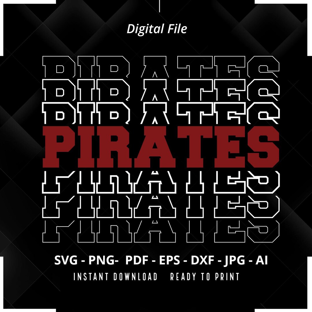 Pirates Mascot SVG, Stacked Team Design (digital Download) - Etsy