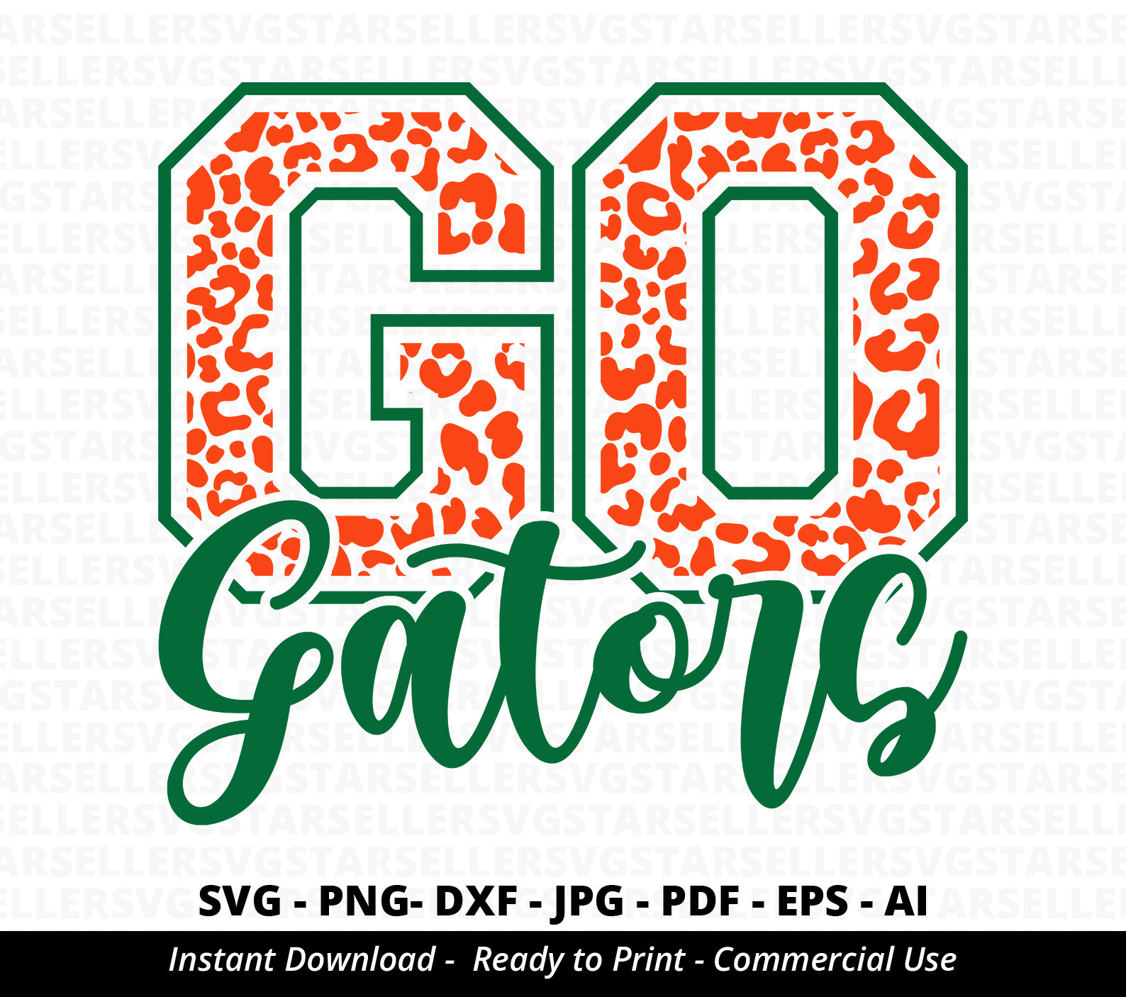 Leopard Go Gators SVG, Gators Cheer svg, Gators mascotte svg, Gators ...
