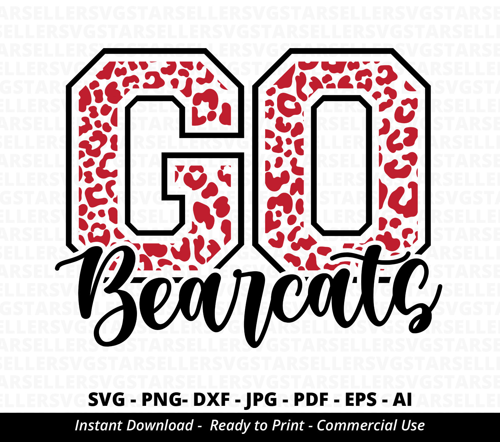 Leopard Go Bearcats Svgbearcats Cheer Svgbearcats Mascot - Etsy