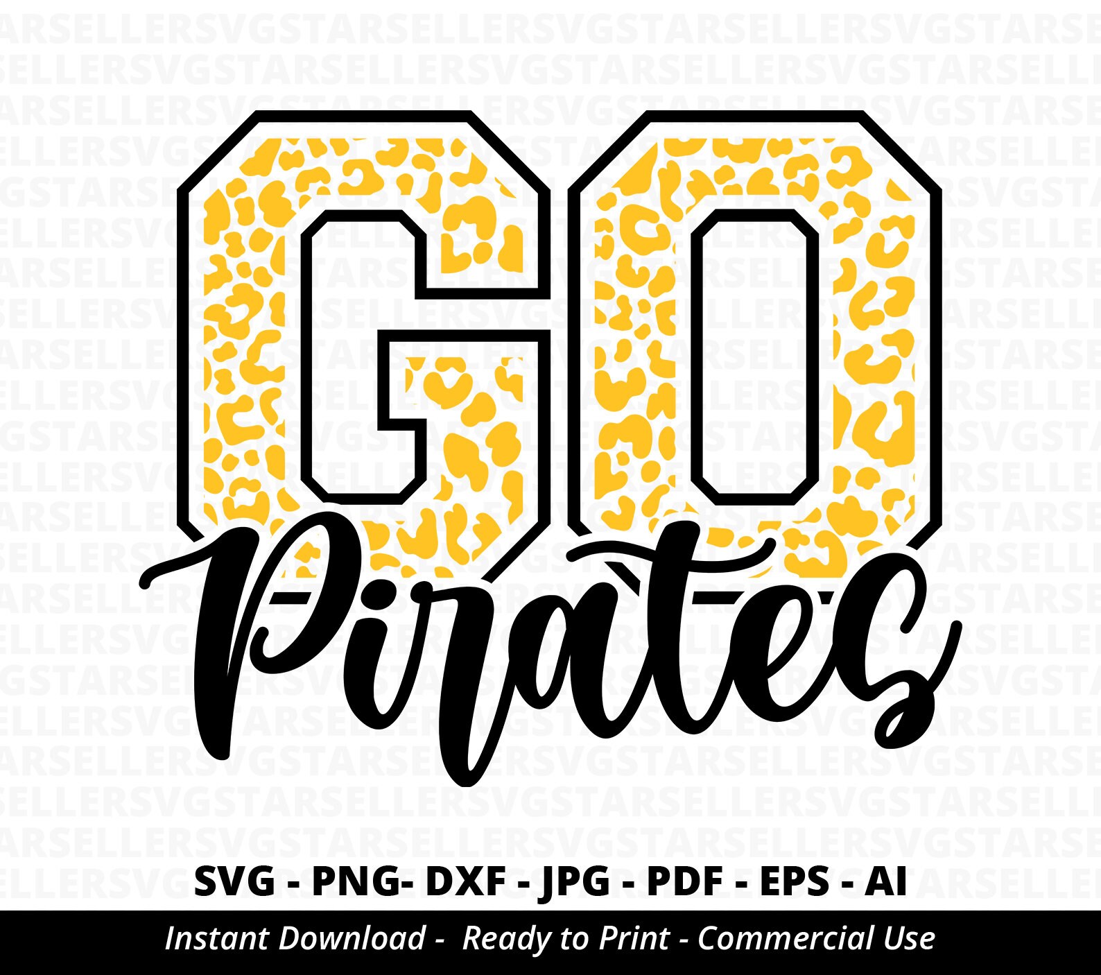 Go Pirates SVG, Mascot School Team Pride (digital Files) - Etsy