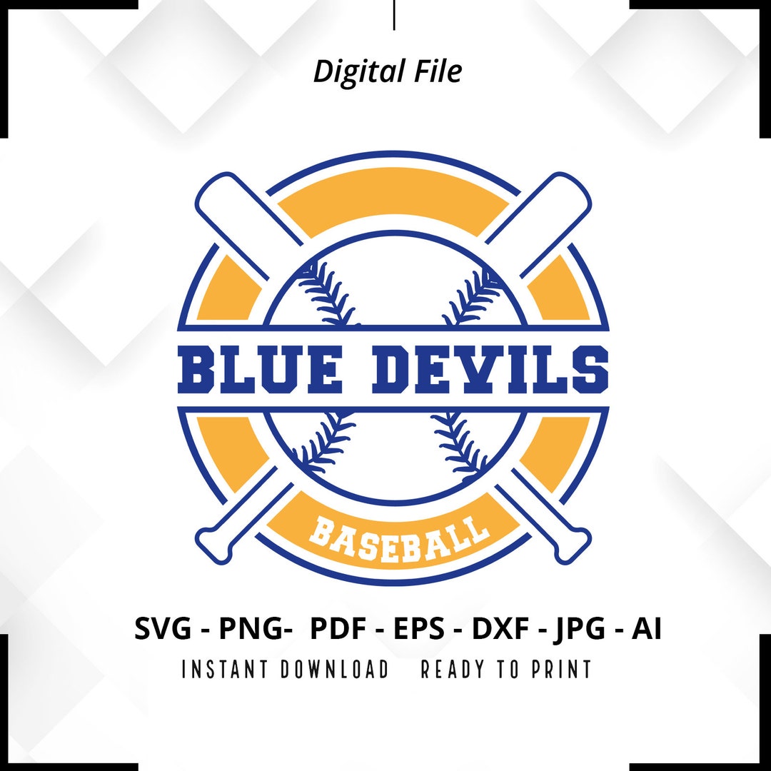 Blue Devils Baseball SVG PNG, Blue Devils Svg, Baseball Svg, Blue ...