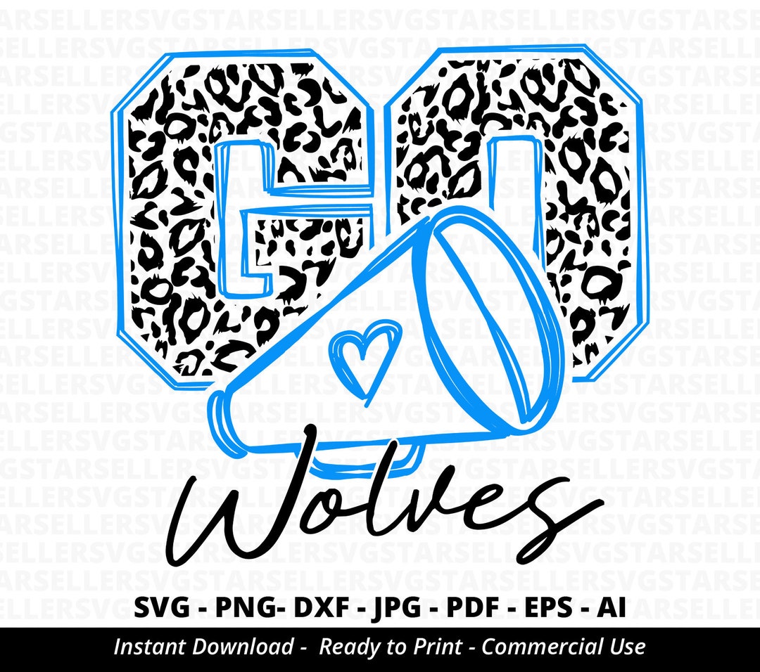 Leopard Wolves Cheer SVG, School Mascot, Cricut Silhouette (digital ...