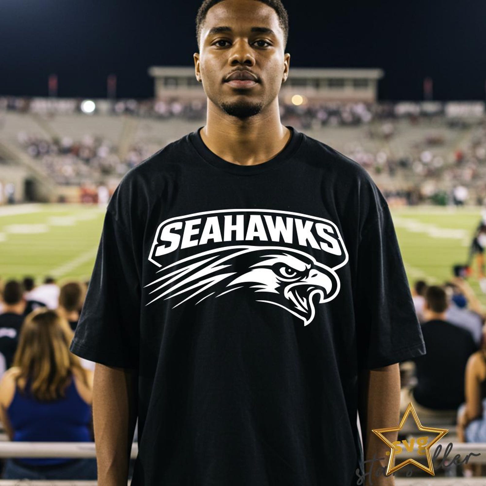 Seahawks Wordmark SVG PNG, Fierce Seahawk Head Logo Cut File, Varsity ...
