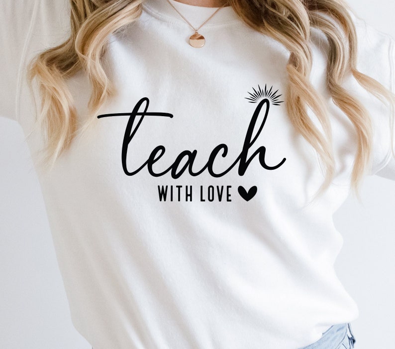 Teach With Love SVG Teacher Life Svgteacher Quotes - Etsy
