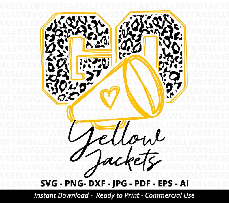Go Yellow Jackets Svgyellow Jackets Svgyellow Jackets Cheer - Etsy