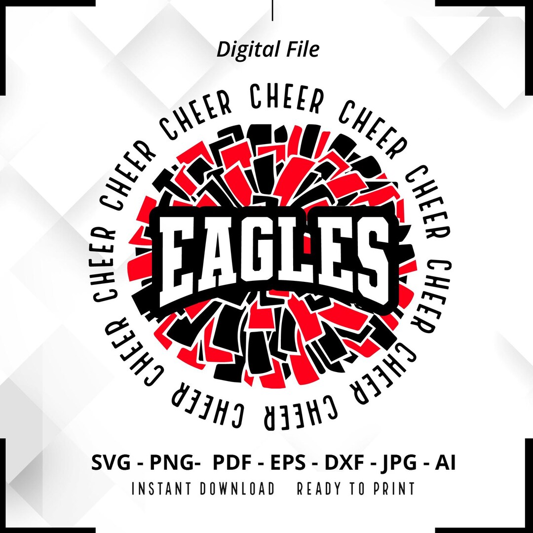 Eagles Cheer SVG PNG, Eagles Svg, Eagles Pom Pom Svg, Eagles ...