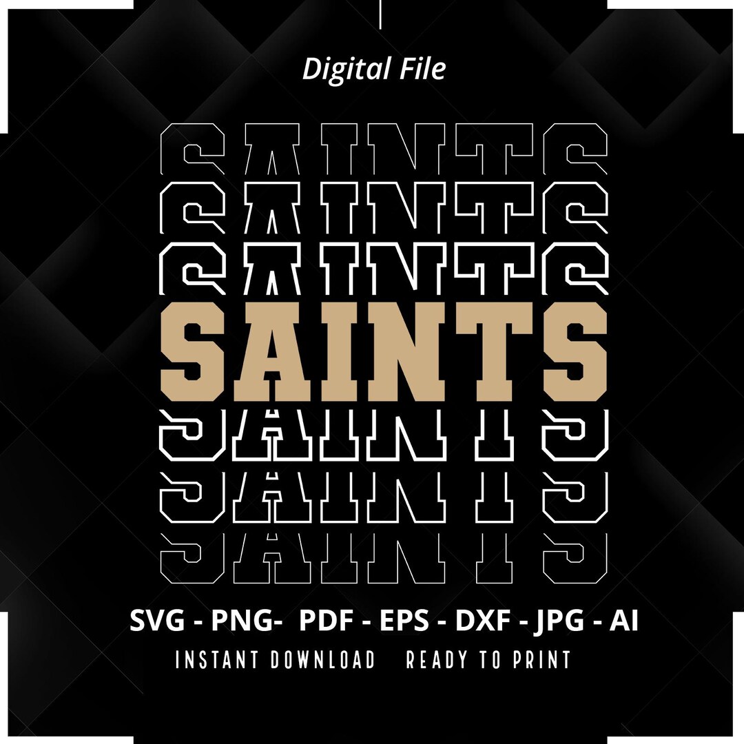 Saints SVG PNG, Stacked Saints Svg, Saints Team Mascot, School Team Svg ...