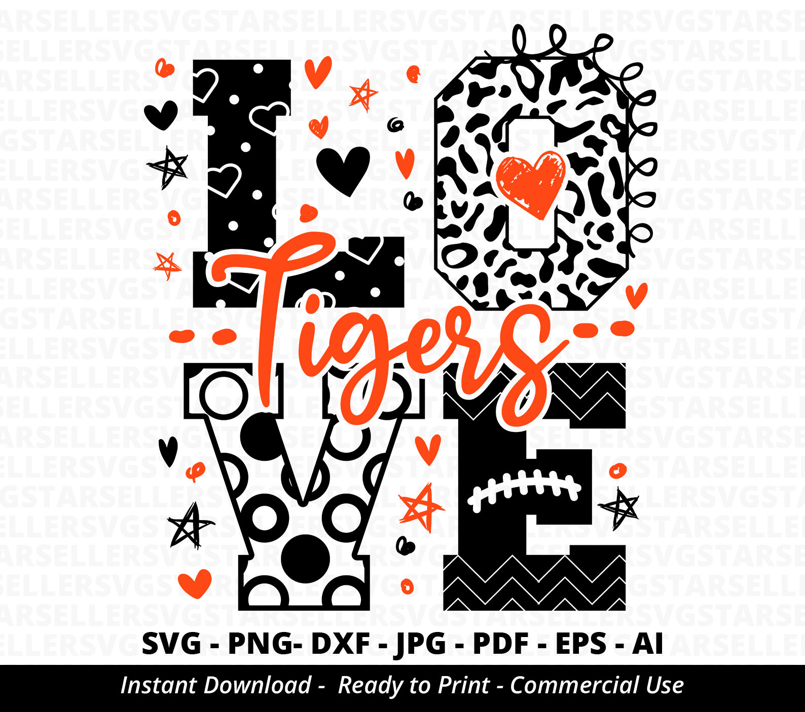 Love Tigers SVG, Team Spirit Shirt, Cricut Cut File - Etsy