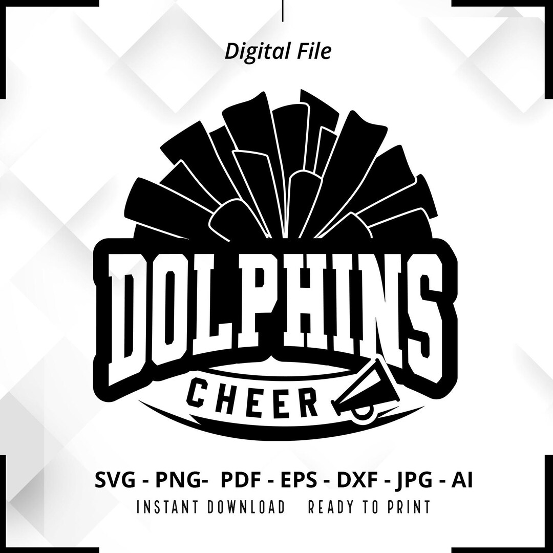 Dolphins SVG PNG, Dolphins Cheer Svg, Dolphins Pom Pom Svg, Dolphins ...