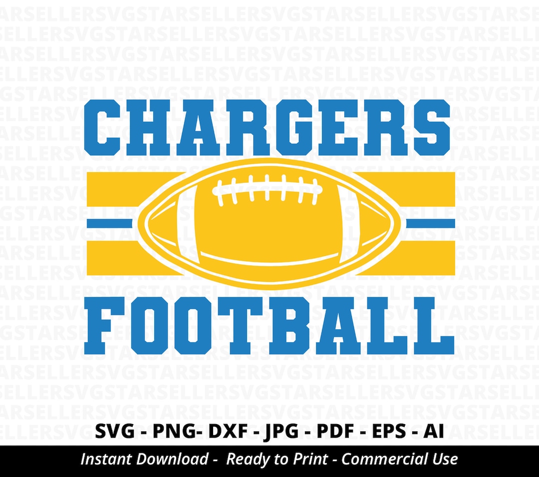 Chargers Football SVG, PNG, DXF Files - Etsy