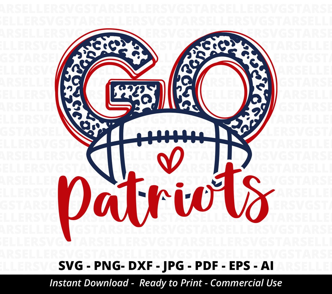 Go Patriots Football SVG PNG, Patriots Svg,leopard Go Patriots Svg ...