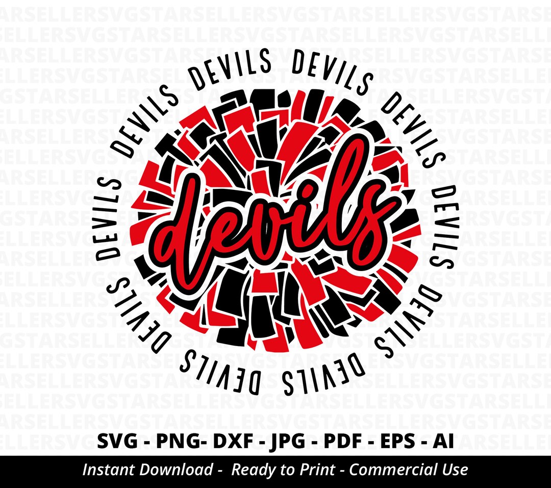 Devils SVG, Devils Pom Pom Svg,devils Cheer Svg,devils Cheerleader Svg ...