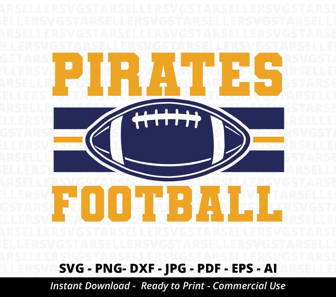 Pirates Football Team SVG, PNG, Mascot Graphic - Etsy