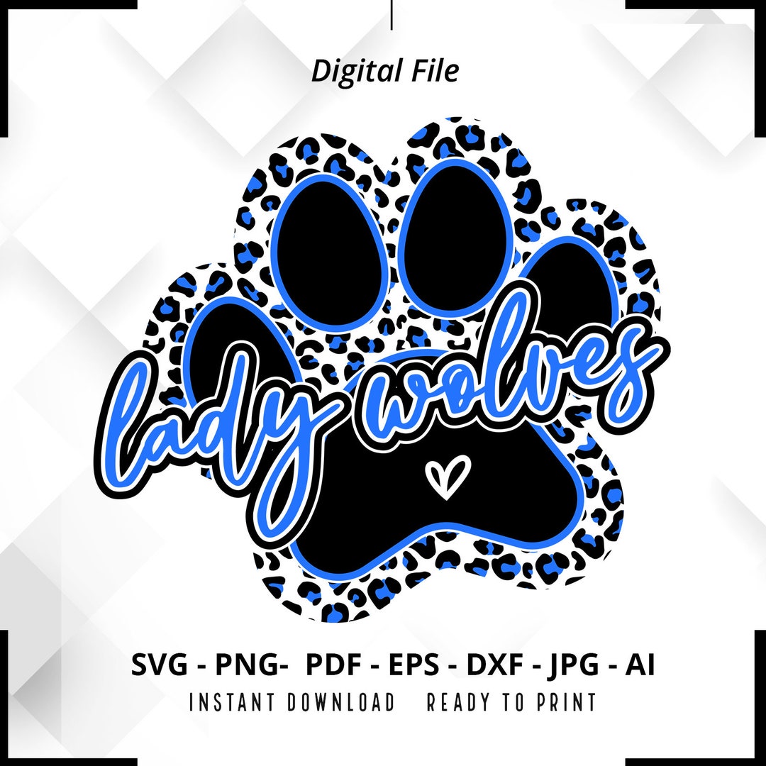 Lady Wolves Paw SVG PNG, Wolves Svg, Leopard Wolves Paw Svg, Wolves ...