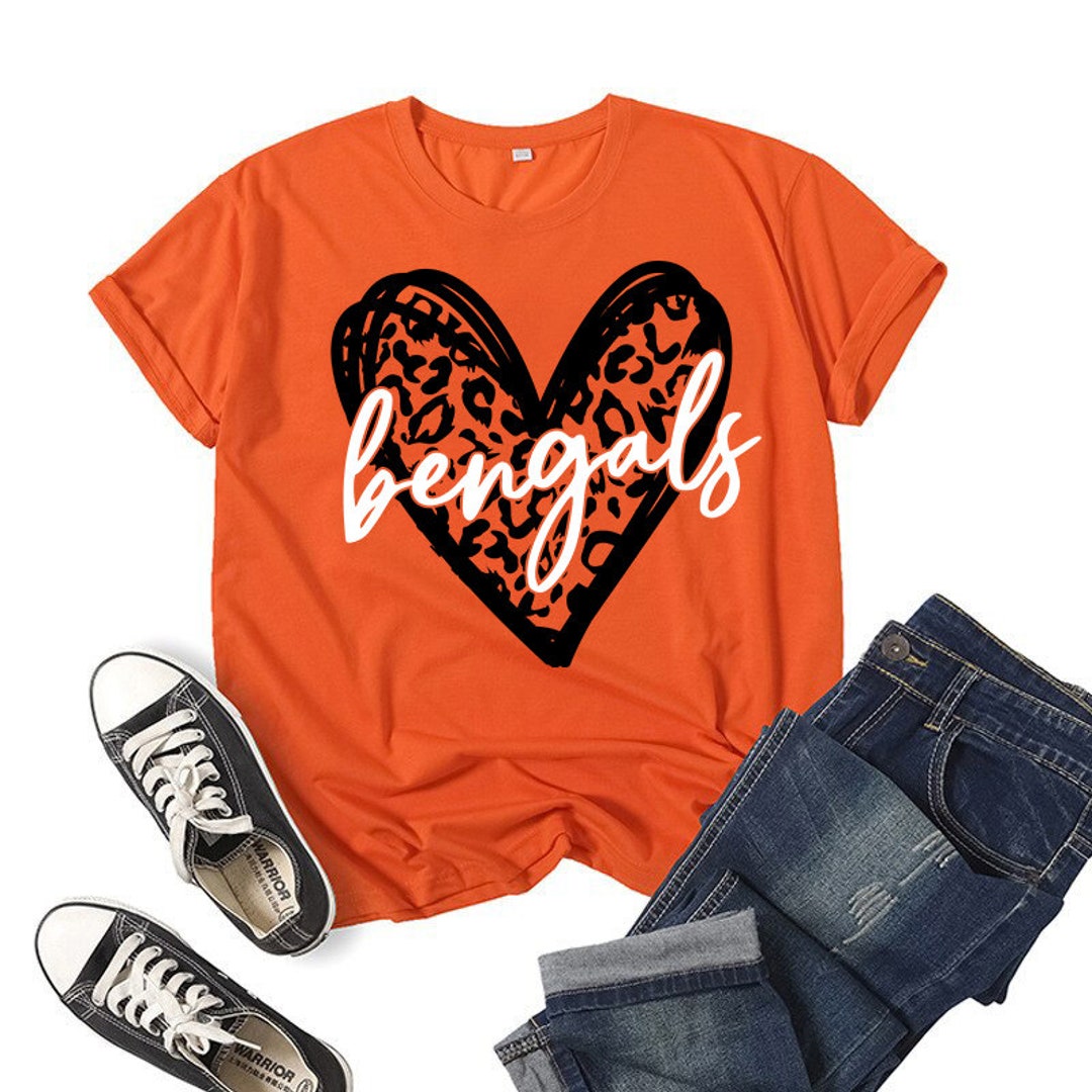 Bengals Heart Svg,leopard Heart Football,bengals Mascot Svg,heart ...