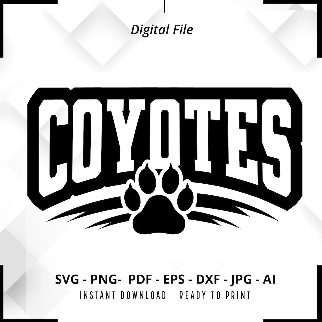 Coyotes SVG PNG, Coyotes Paw Svg, Coyotes Mascot Svg, Coyotes Cheer Svg ...