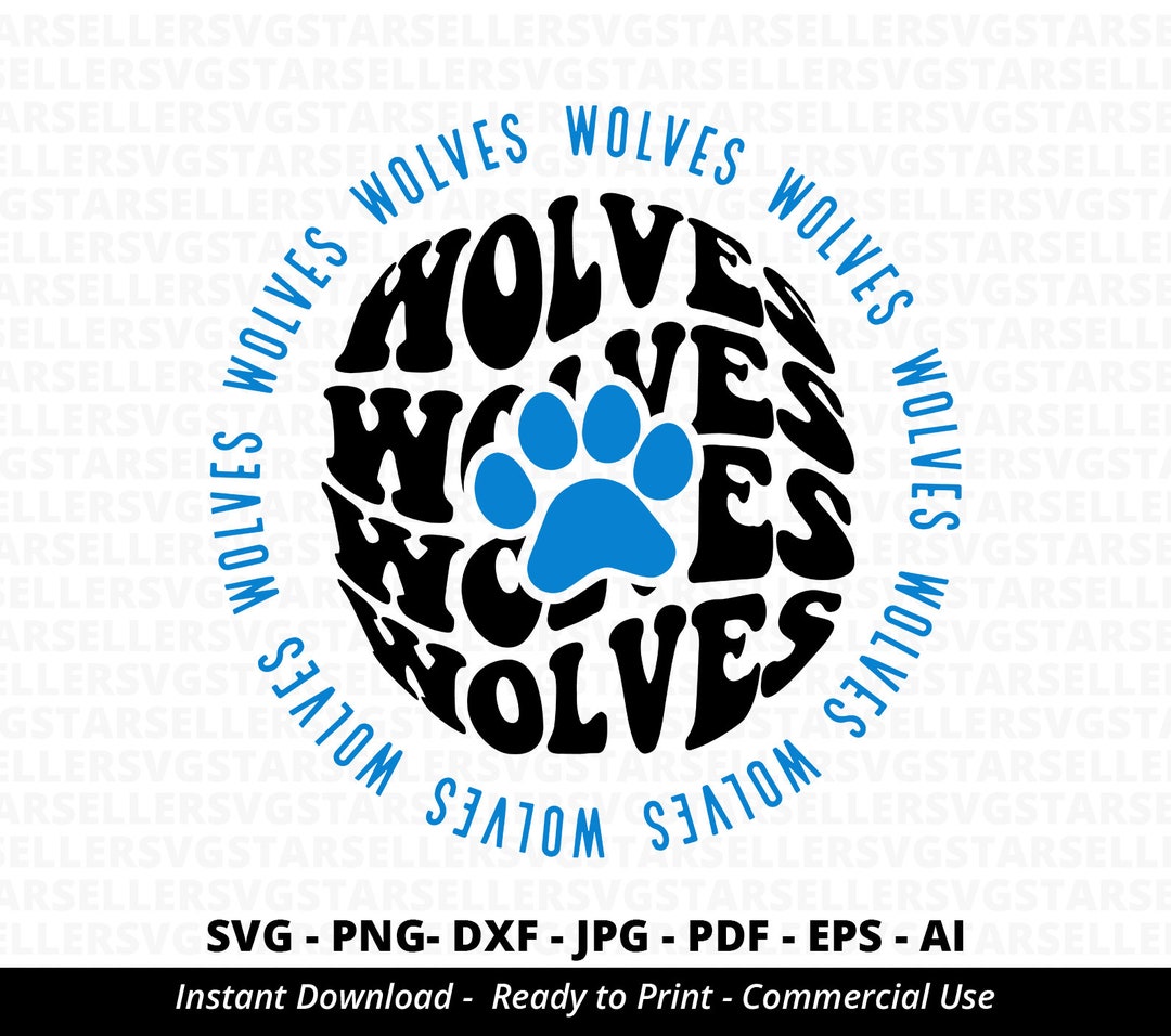 Wolves Paw SVG PNG, Wolves Svg,stacked Wolves Paw Svg,wolves Cheer Svg ...
