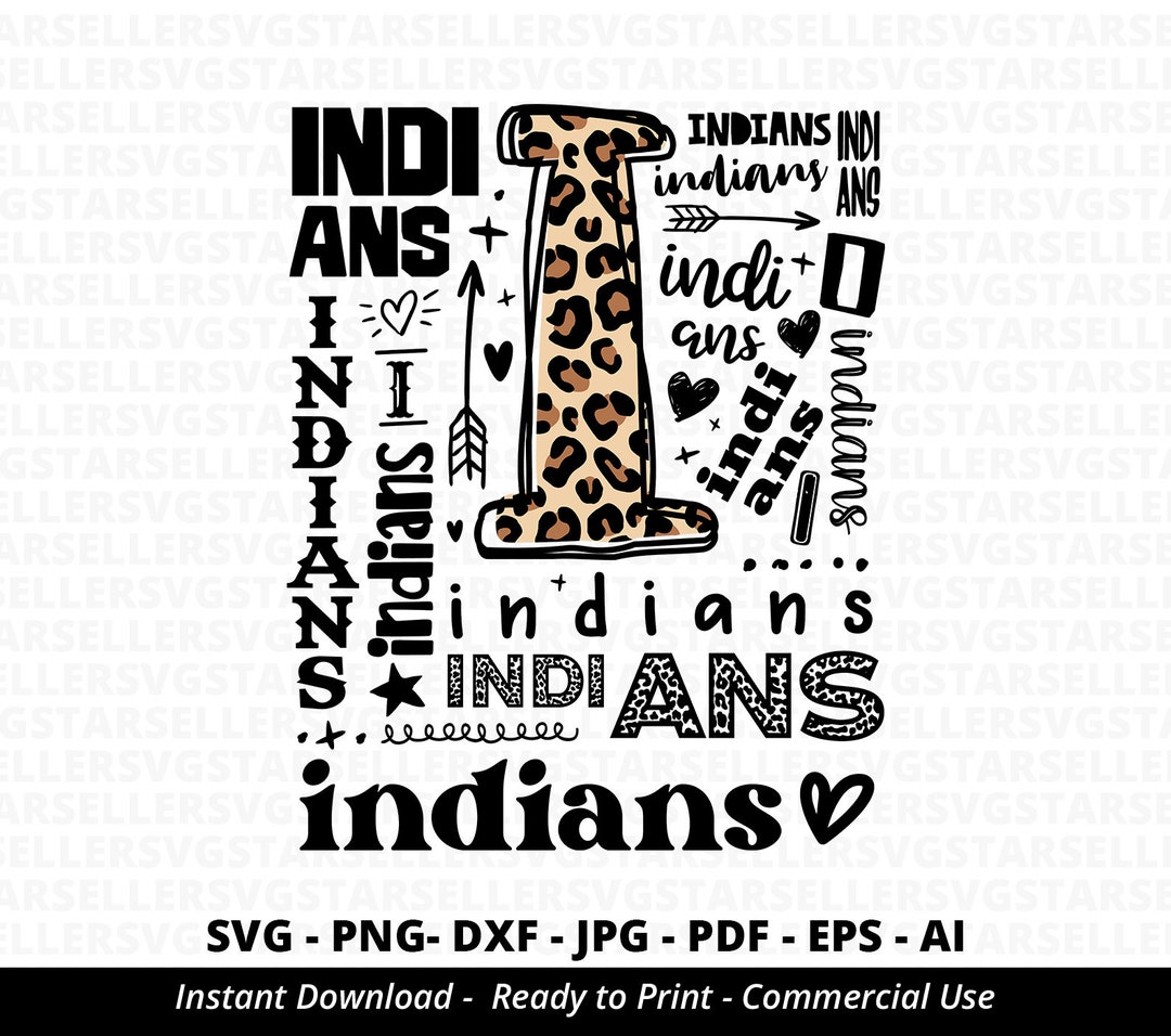 Indians SVG PNG, Indians Mascot Svg,indians Football Svg,indians ...