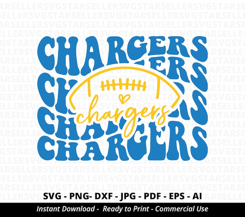 Chargers Football SVG, Mascot, Mom Shirt (digital Files) - Etsy