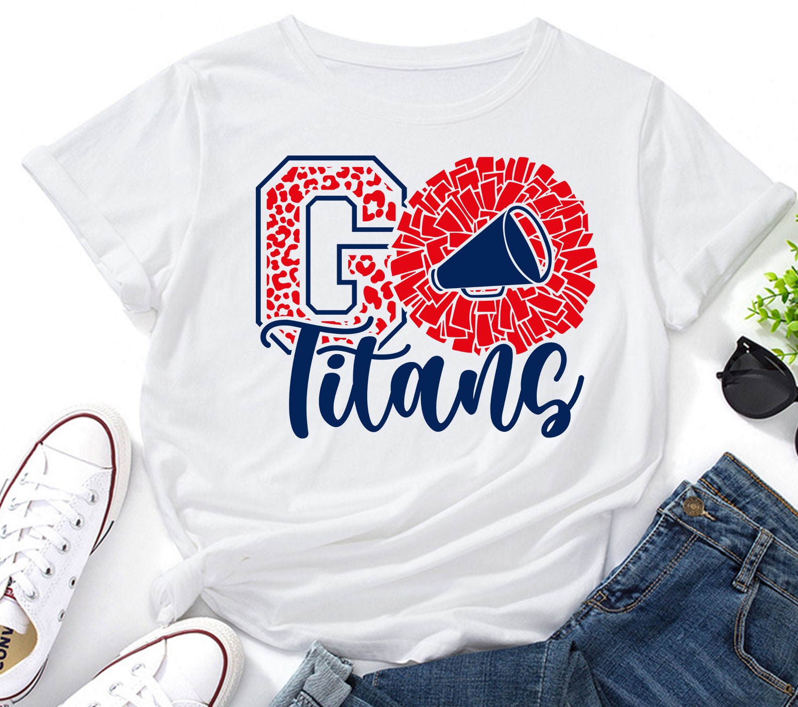 Go Titans Cheer SVG, Football Mascot, Cricut Silhouette (digital Files ...