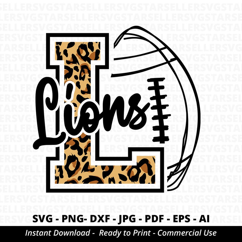 Lions Football Svg - Etsy