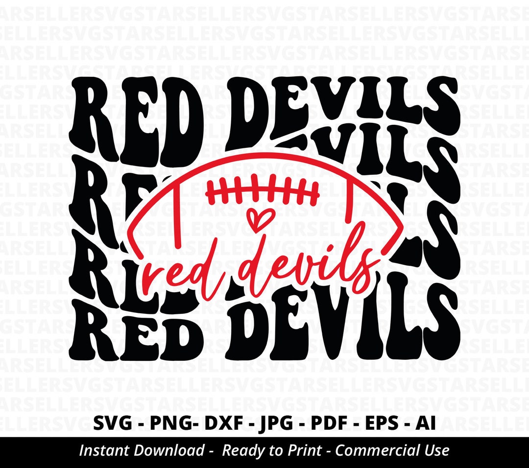 Red Devils Football SVG Png,red Devils Svg,stacked Red Devils Svg,red ...