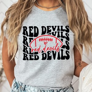Red Devils Football SVG Png,red Devils Svg,stacked Red Devils Svg,red ...