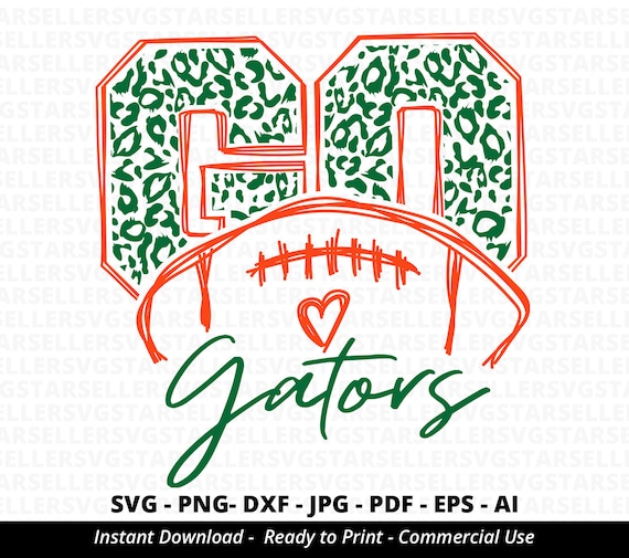 Go Gators Football Svggators Svgleopard Go Gators Svggators - Etsy