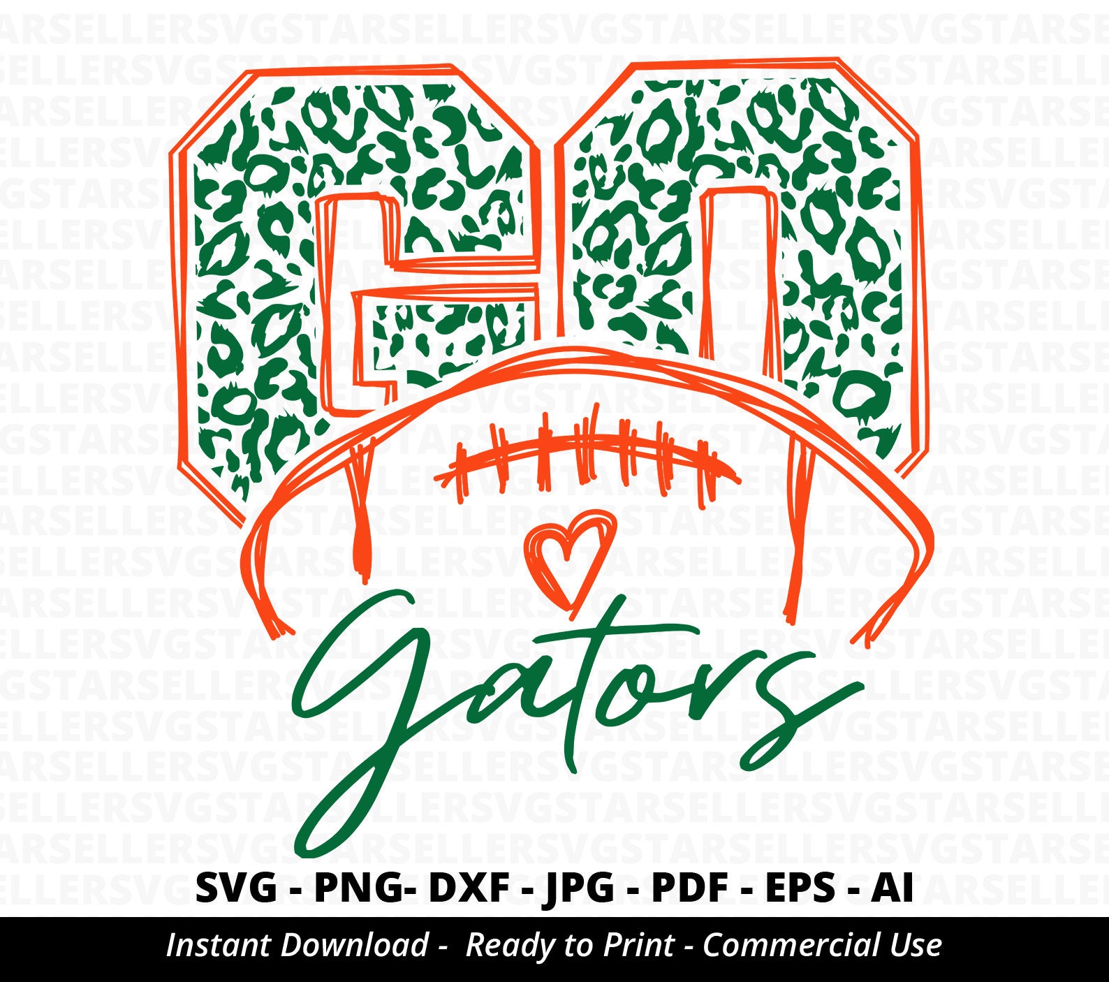Go Gators Football Svggators Svgleopard Go Gators Svggators - Etsy