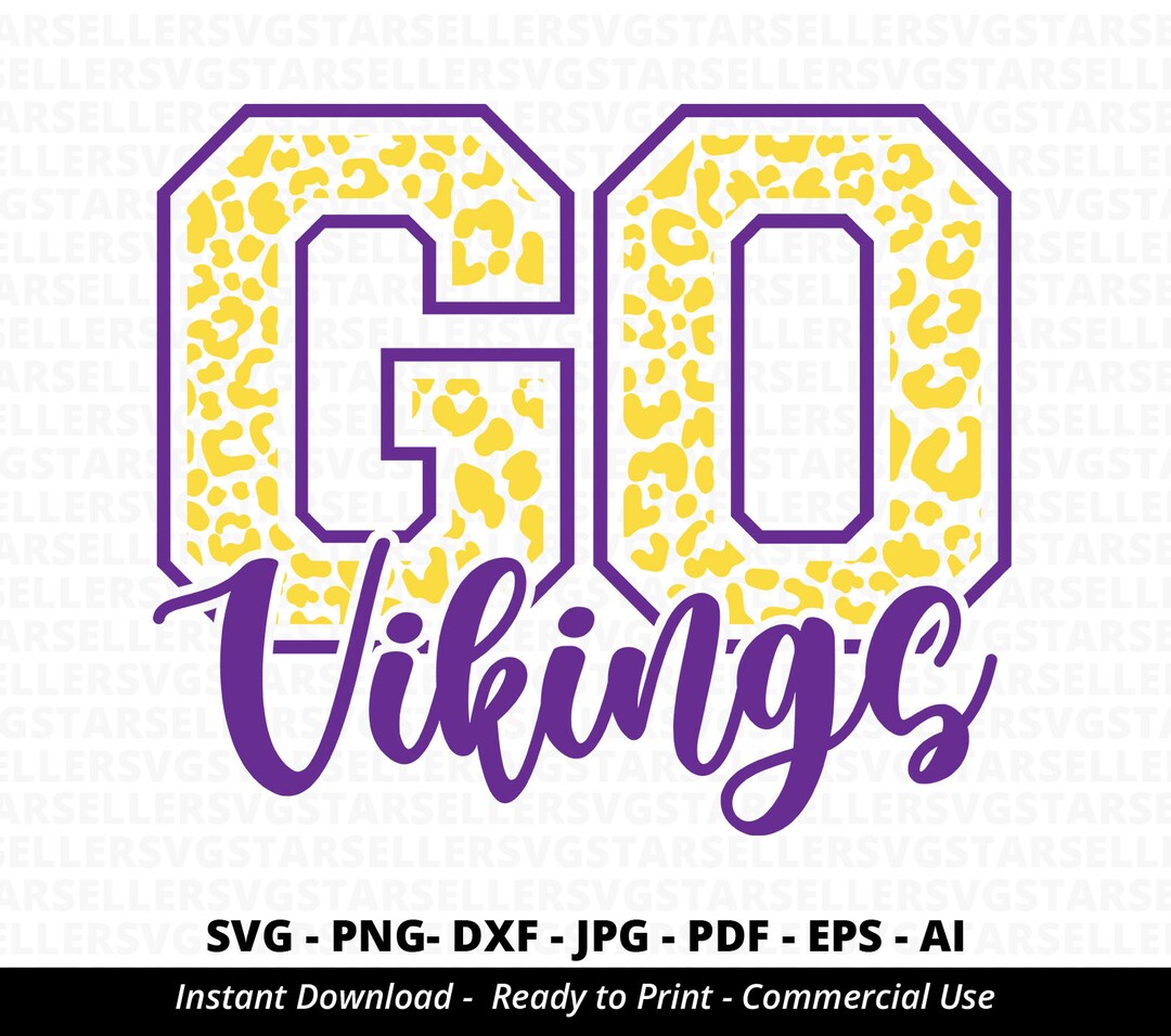 Leopard Go Vikings SVG, Vikings Cheer Svg,vikings Mascot Svg,cheer ...
