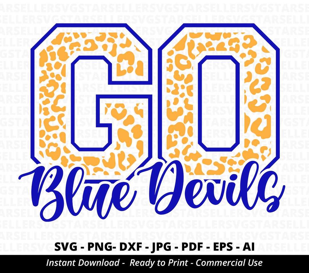 Leopard Go Blue Devils Svg,blue Devils Cheer Svg,blue Devils Mascot Svg,blue Devils Svg,team ...