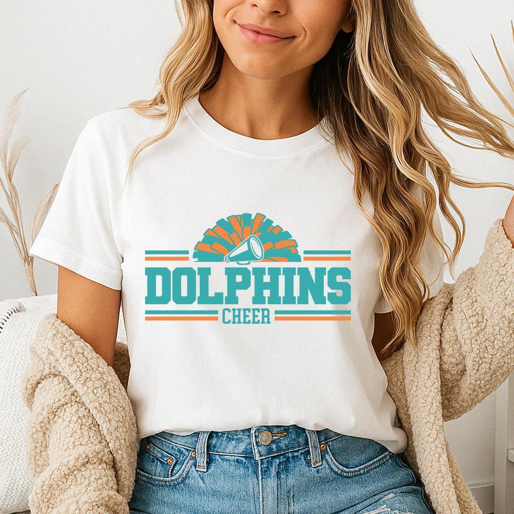 Dolphins Cheer SVG, Pom Pom Mascot, Game Day Cut File (digital Download ...
