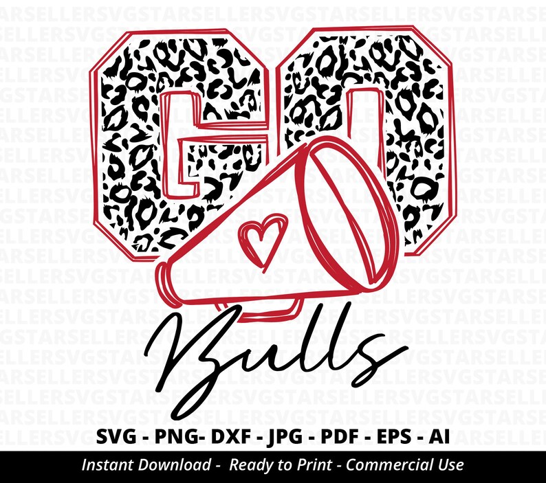 Leopard Bulls Mascot SVG, School Team Spirit (digital Download) - Etsy