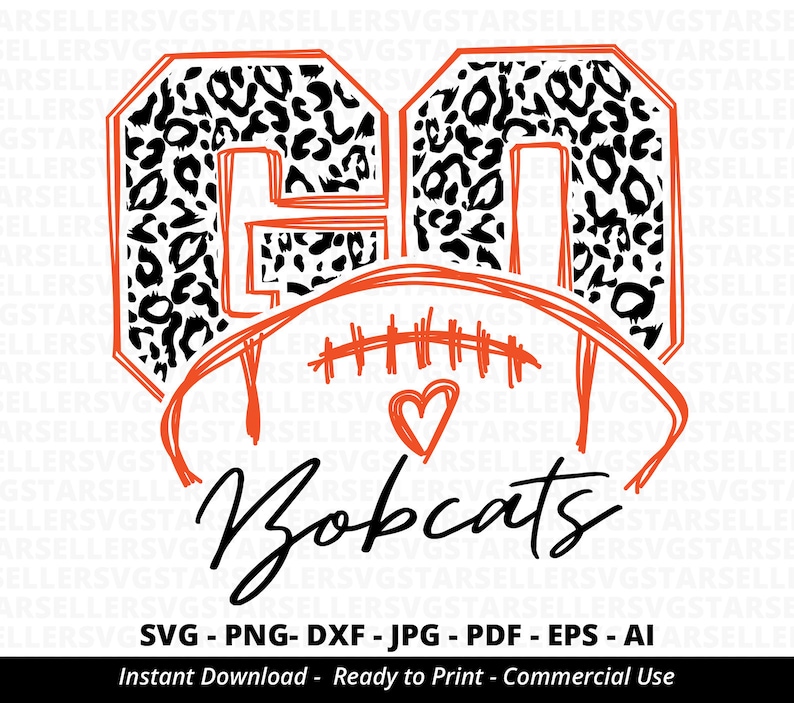 Go Bobcats Football SVG, Bobcats Mascot, School Spirit (digital ...