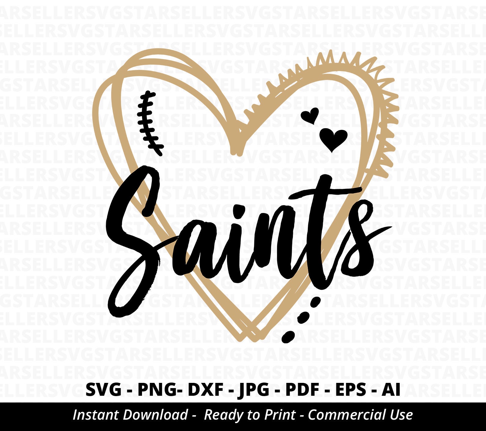 Saints Heart Svgsaints Svgsaints Football Svgheart Designs - Etsy