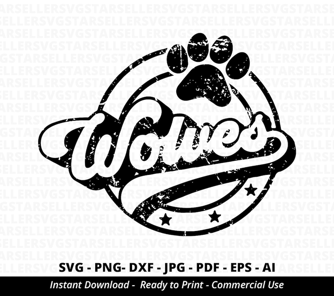 Wolves SVG PNG, Wolves Paw Svg, Wolves Mascot Svg, Wolves Cheer Svg ...