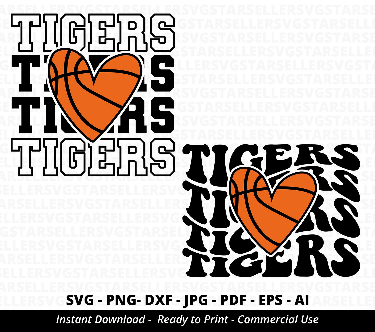 Tigers 2 Pack SVG Pngtigers Bundle Svgtigers Basketball - Etsy