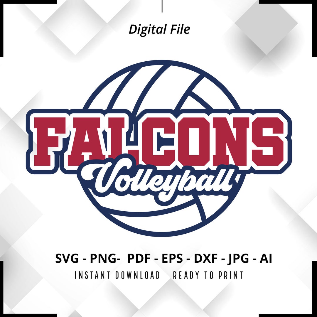 Falcons Volleyball SVG PNG, Falcons Svg, Falcons Cheer Svg, Volleyball ...