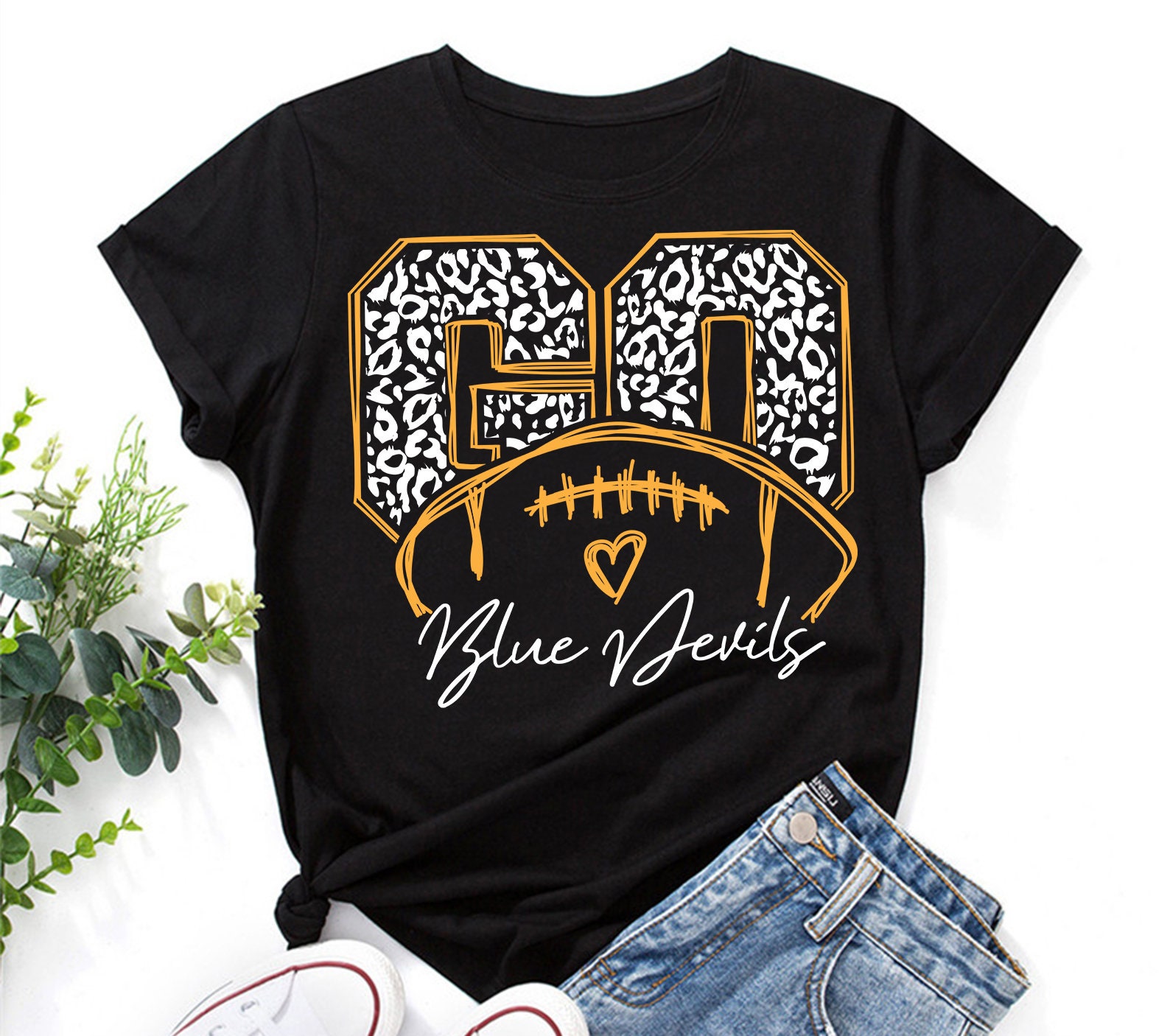 Go Blue Devils Football Svgblue Devils Svggo Leopard Blue - Etsy