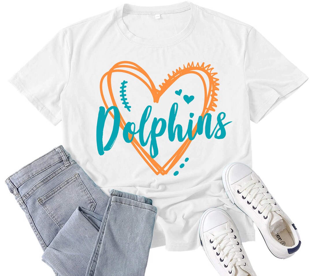 Dolphins Heart SVG Dolphins Svgdolphins Football Svgheart - Etsy