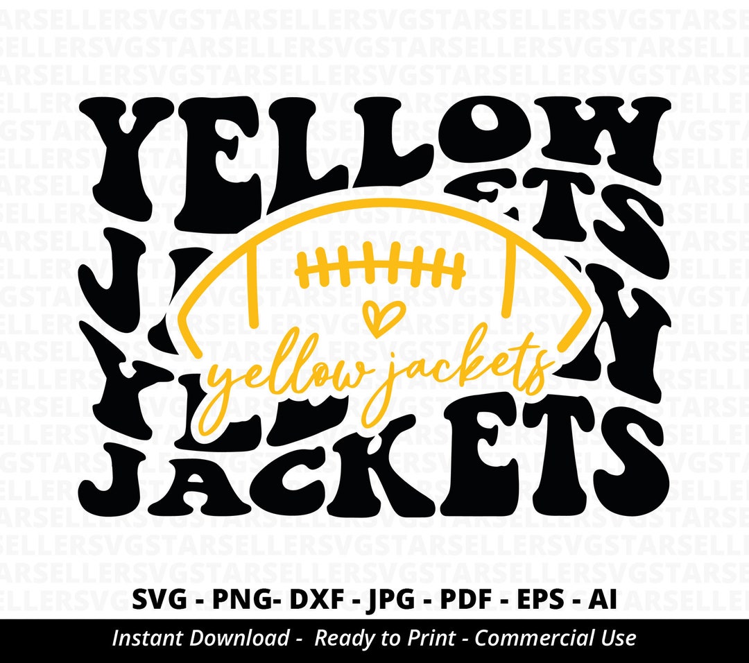Yellow Jackets Football SVG PNG, Yellow Jackets Svg,stacked Yellow ...